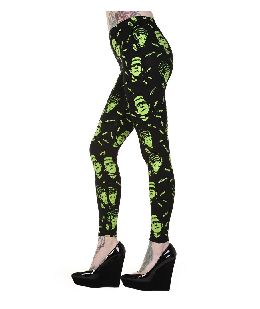 Leggings Banned Clothing Frankenstein And Bride Leggings Noir/Vert ... Leggings Banned Clothing Frankenstein And Bride Leggings Noir/Vert ...